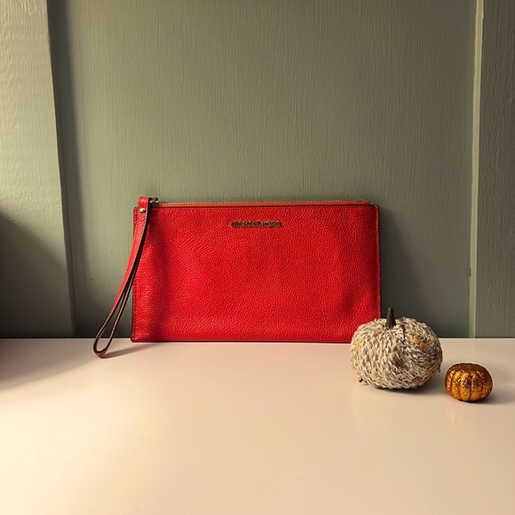 Michael Kors | Bags | Michael Kors Slim Pouch In Red | Poshmark